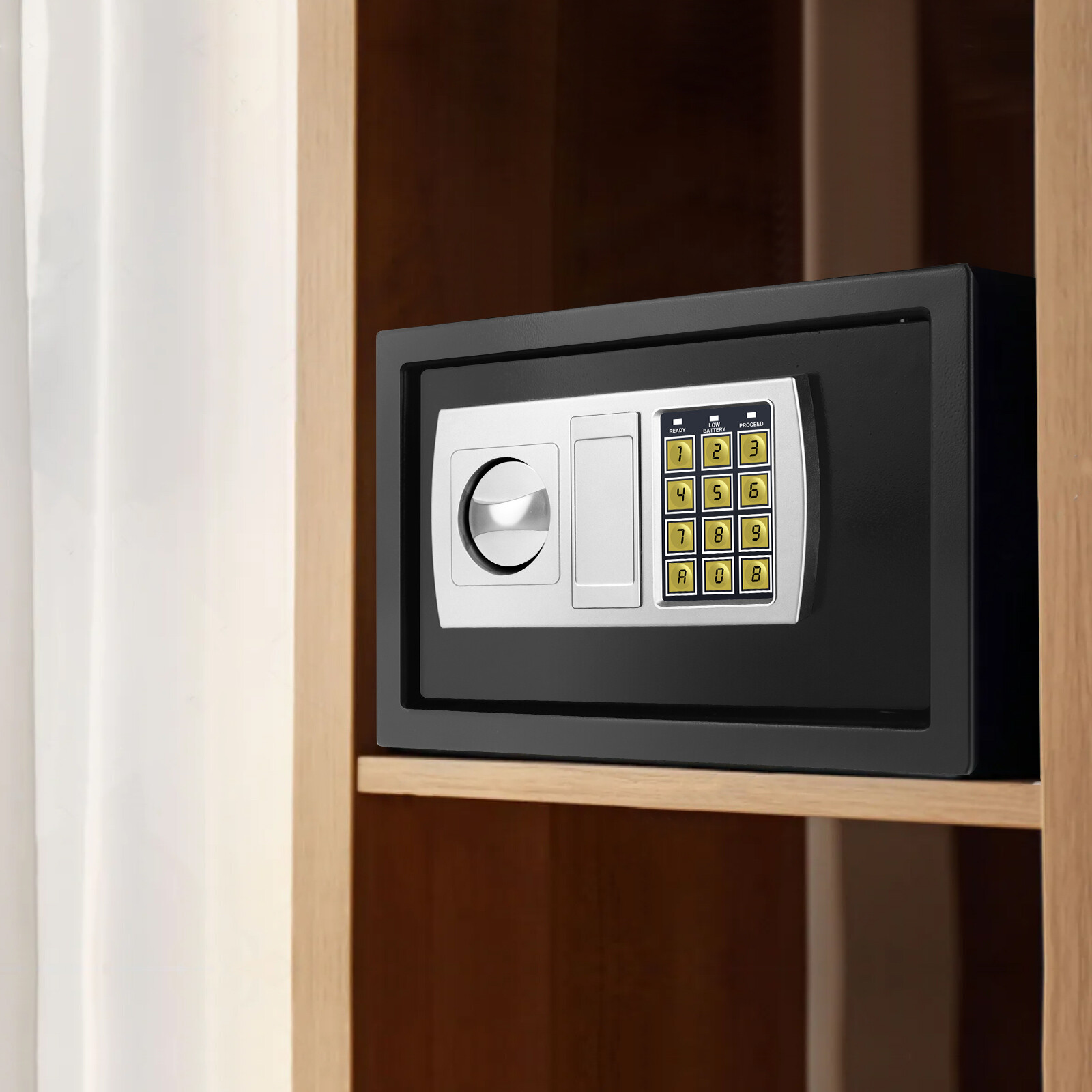 8.5L SOLID STEEL SAFE HEAVY DUTY FIREPROOF HOME OFFICE MONEY CASH ...