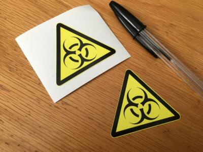 Bio-hazard Sticker - Yellow/Black - Small Pair - UK SELLER | eBay UK