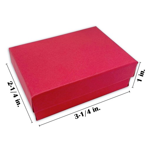 BULK 3.2x2.2x1 Cardboard #32 JEWELRY GIFT BOXES Cotton Fill Kraft Small ...