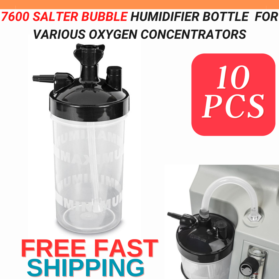 7600 Salter Bubble Humidifier Bottle for Oxygen Concentrators Black Lid ...