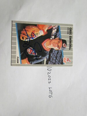 1989 Fleer Greg Swindell signed baseball card | eBay