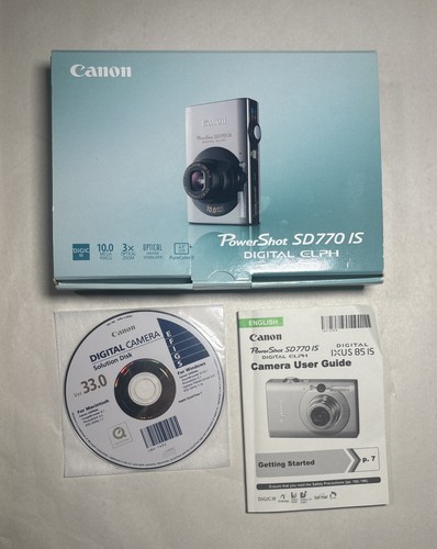 Canon PowerShot SD770 IS Digital ELPH Box, DISC & Manual ONLY NO CAMERA ...