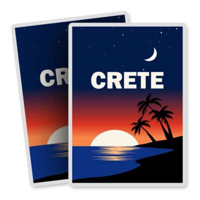 2x Vertical Vinyl Stickers Crete Surfing Beach Palm Trees #60655 | eBay UK