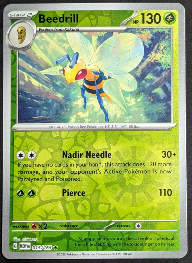 Beedrill Reverse Holo NM 015/165 Scarlet & Violet 151 Pokemon Card | eBay