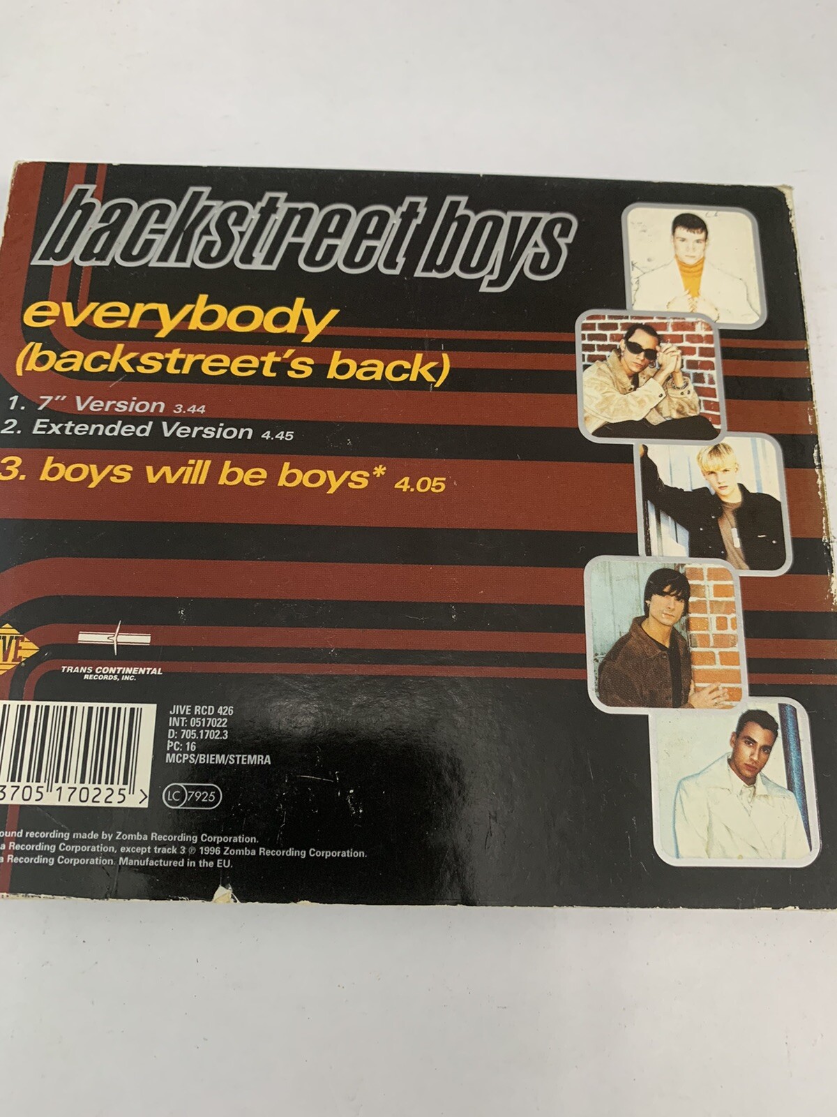 backstreet boys everybody (backstreet’s back) with poster (b56/10) free ...