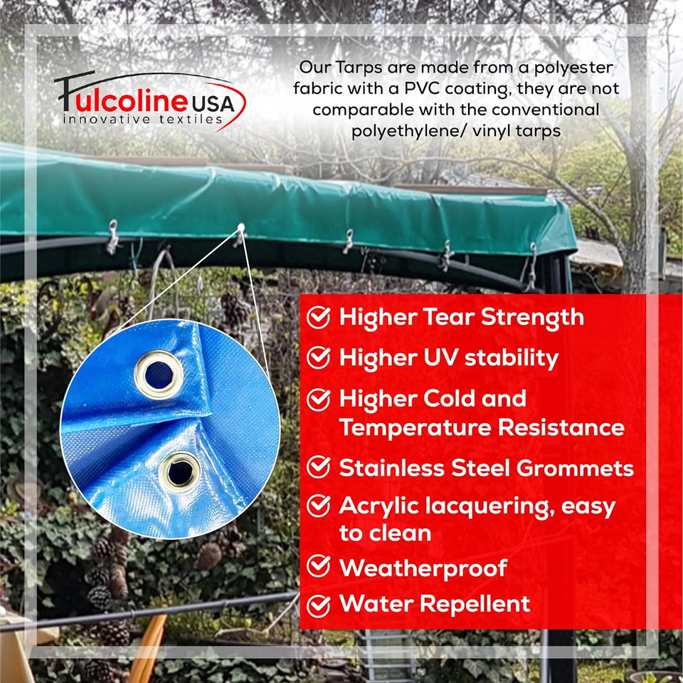 22mil Heavy Duty Tarp Cover PVC Boat Waterproof Canopy Tarpaulin Boat ...