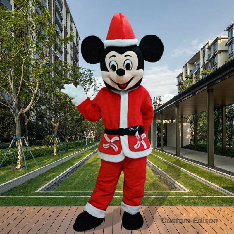 Xmas Mickey & Minnie Mouse Mascot Costume Suits Party Dress Character ...