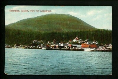 Alaska AK Vintage postcard Ketchikan waterfront view ship docks #9008 ...