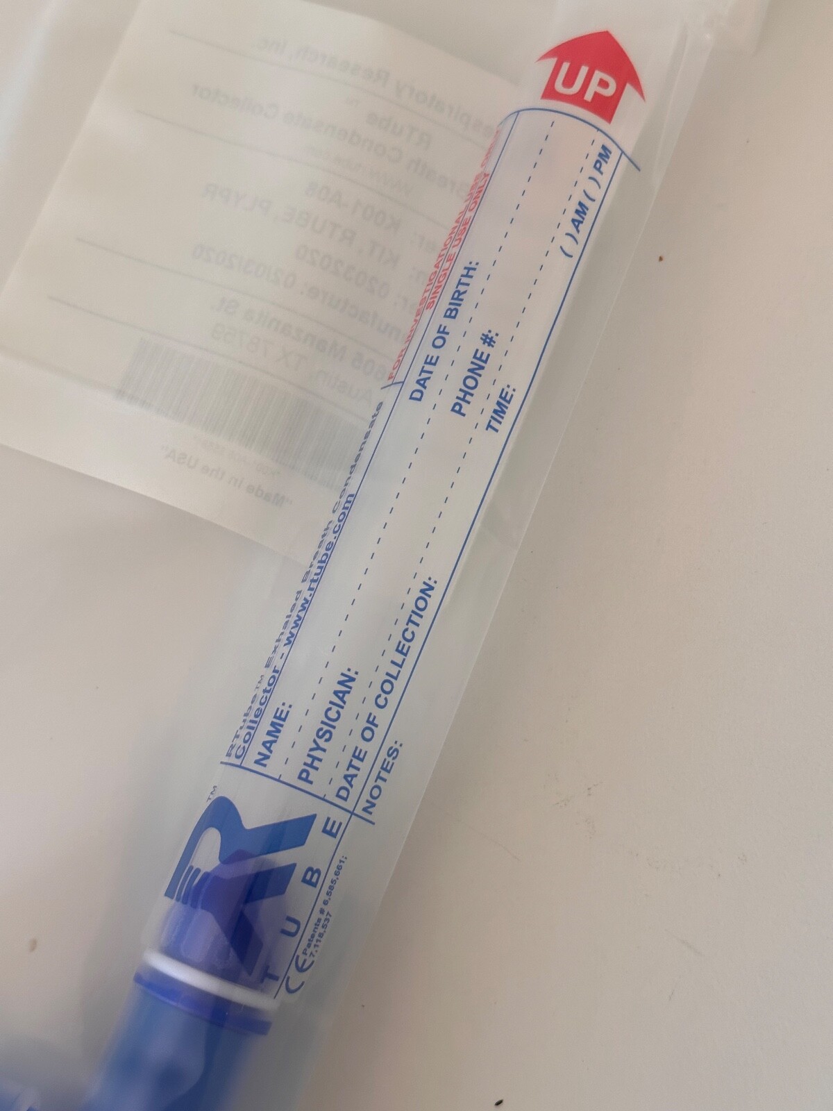 RTube Exhaled Breath Condensate Collectors - Box of 25 - NOS - Factory ...