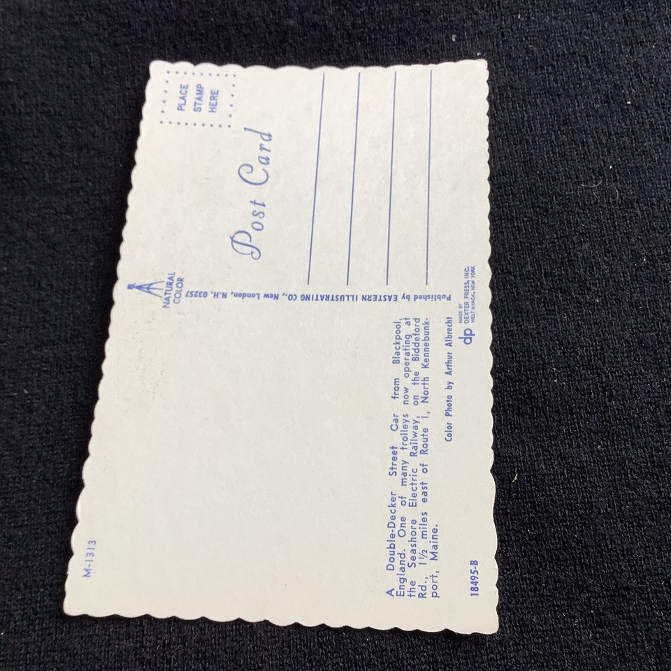 Vintage Chrome Postcard Trolley Car double Dekker Blackpool England ...