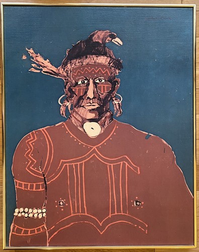 FRITZ SCHOLDER “Indian 1776” Large Serigraph on Canvas Abstract Native ...