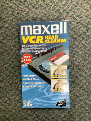 Maxell VCR Head Cleaner VHS Tape VP-100 Dry Type 25215290053| eBay