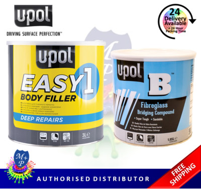 U-POL Easy ONE 1 Body Filler 3 Litres & Upol B No4 Fibre Glass Paste 1.85 Litre | eBay UK