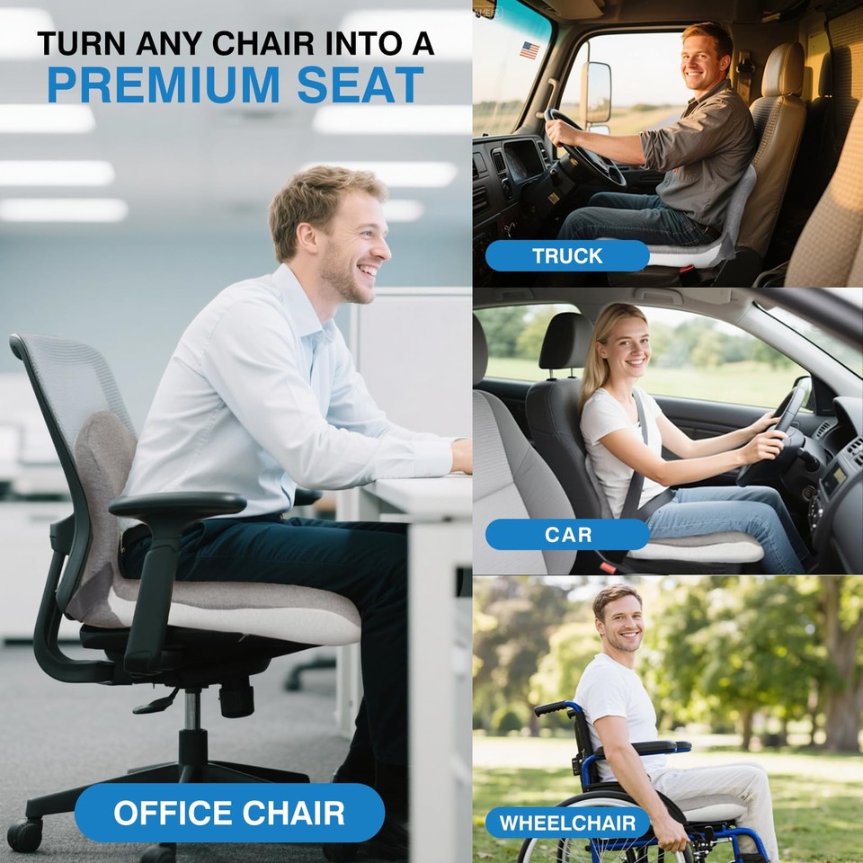 Memory Foam Truck Seat Cushion for Truck Driver Ergonomic Driver Seat ...