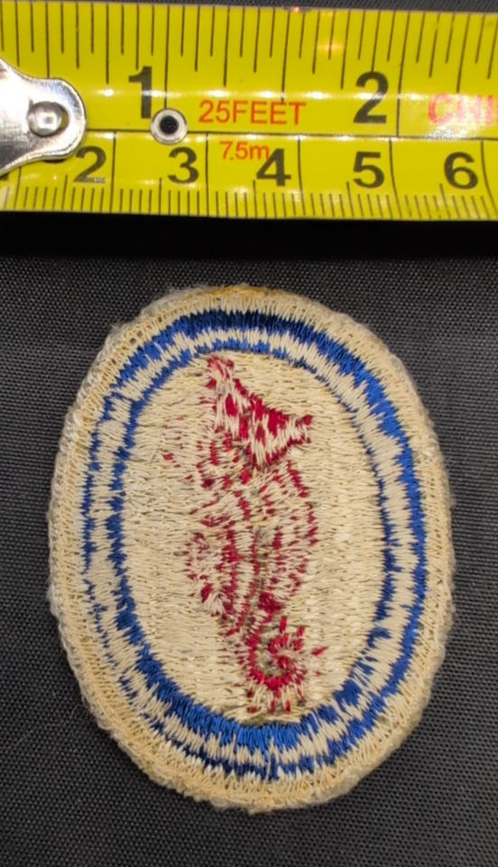 WWII/2 US Army Amphibious Army red, white and blue seahorse pocket ...