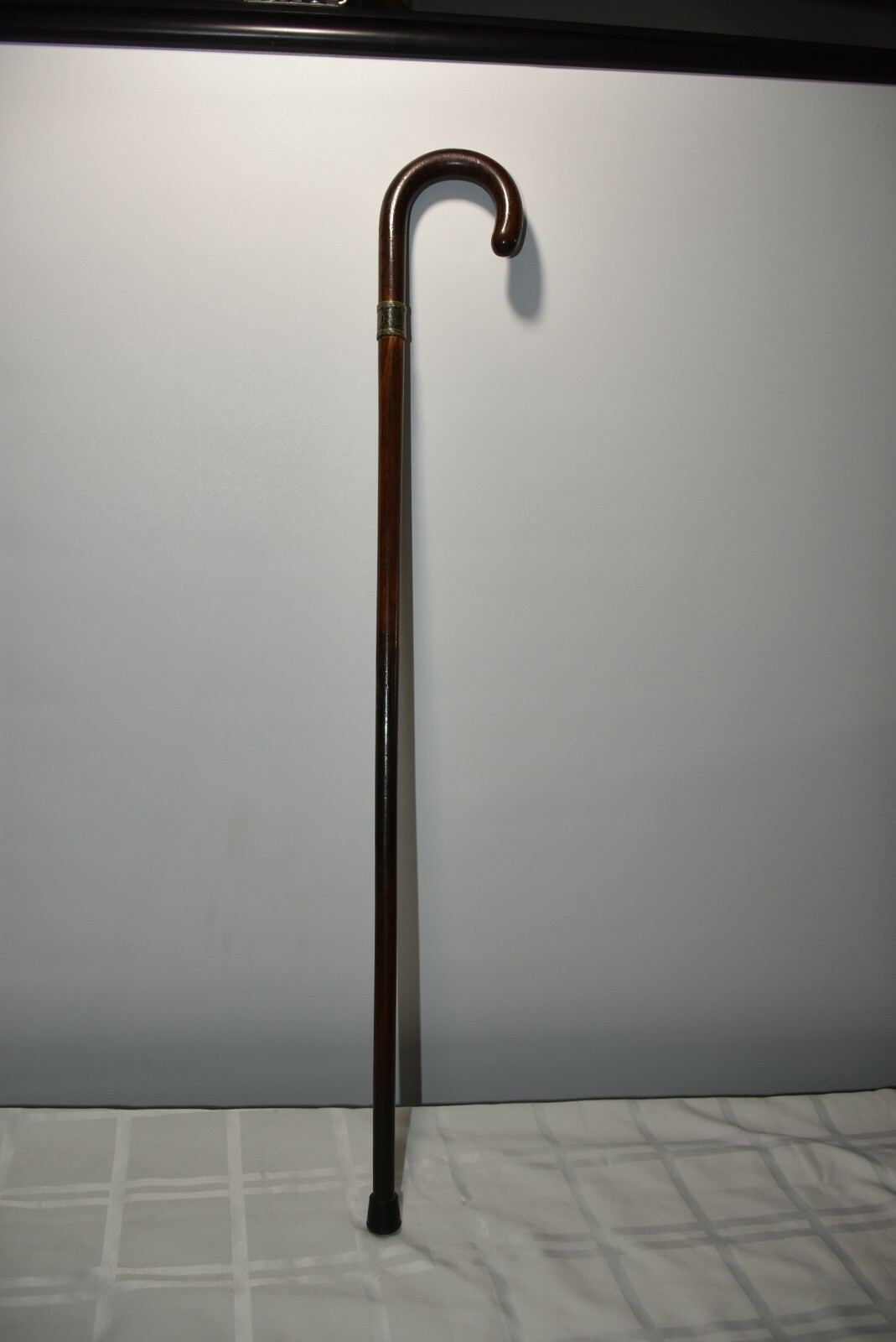 ANTIQUE CANE WALKING STICK With Sterling Band Engrave… - Gem