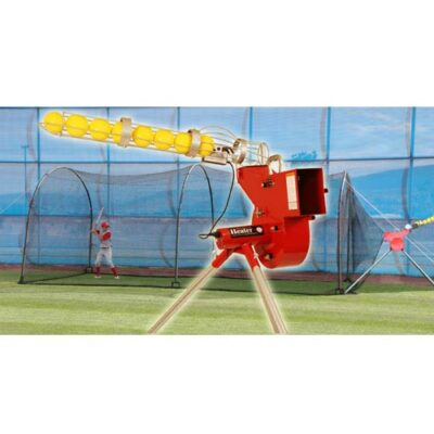 Baseball/Softball Pitching Machine w/Auto Ball Feeder & 24' Batting ...