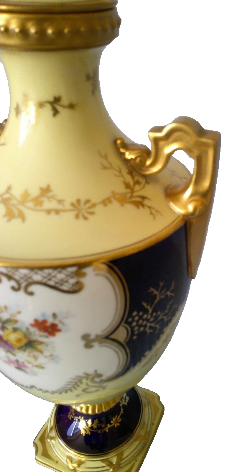 20th Century Coalport 2 Handled Vase & Cover Ornately Decorated With ...