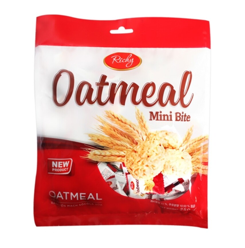 Richy Oatmeal Mini Bite 250g Sweet Delicious Crispy Oat Snack Cracker ...