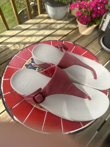 Fitflops Size 9 Women Red Soft Fabric Comfy Ortho Style Sandals Shoes ...