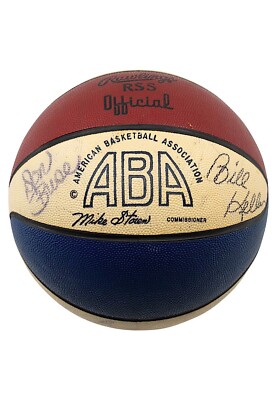 1974-75 Indiana Pacers Team Signed Rawlings Mike Storen ABA Red, White ...