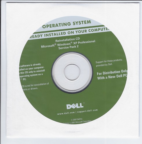 Dell Windows XP Professional Service Pack 2 Reinstallation CD SP2 New ...