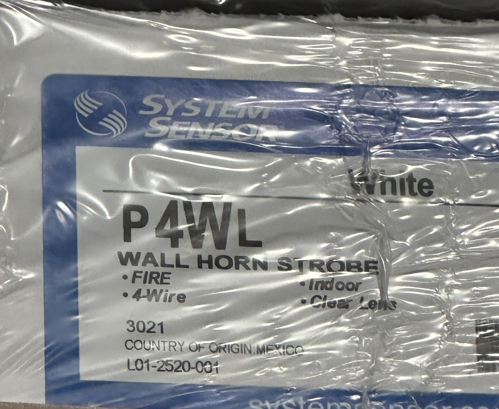 System Sensor P4WL L Series Indoor 4 Wire Horn Strobe Wall Mount Fire Mark White | eBay