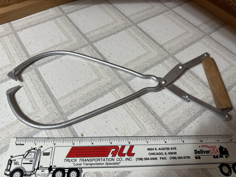 VERY NICE RESTORED + ANTIQUE FORGED ICE BLOCK TONGS CLEAN AND VERY ...