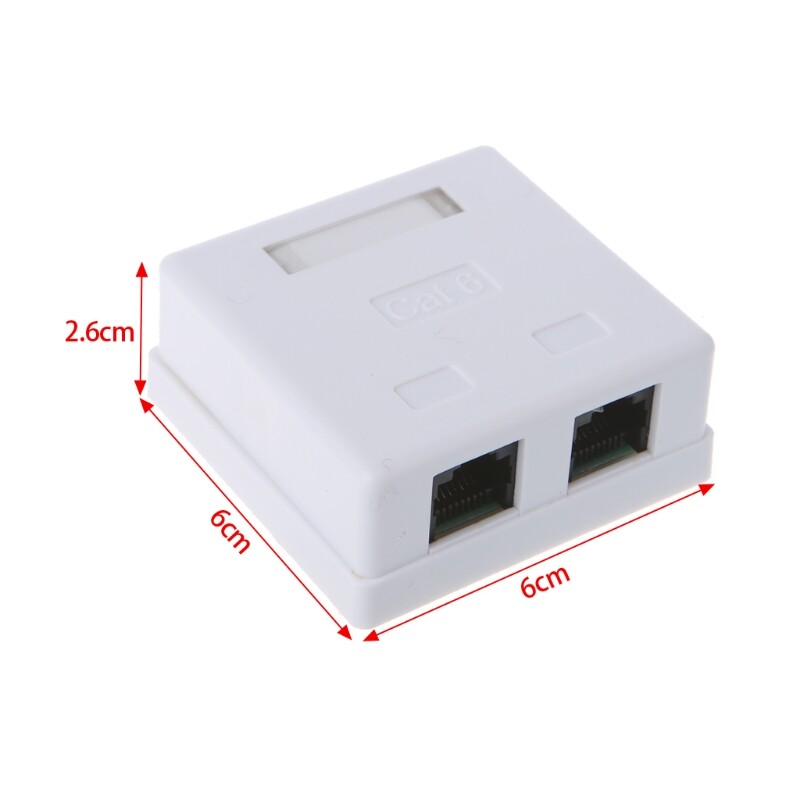 2Port UTP RJ45 Cat6 Surface Junction Box Connector for Cat 6 Cat6e 8P8C ...