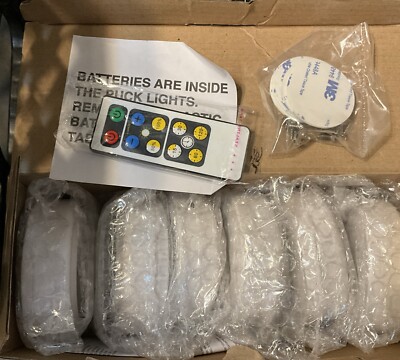 Brilliant Evolution Tap Light Push Lights 6pk w/Batteries + Remote, LED ...