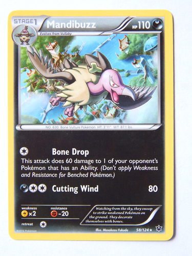 Mandibuzz 58/124 (NM, Pokemon Card, Fates Collide, 2016, Darkness, Rare ...