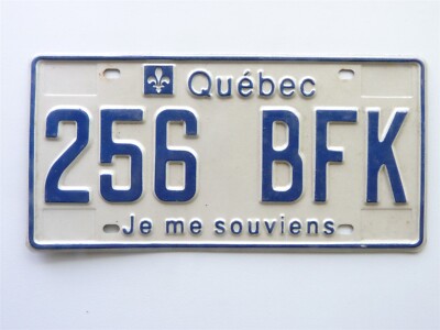 VINTAGE CANADA 1977 License Plate QUEBEC JE ME SOUVIENS 256 BFK | eBay