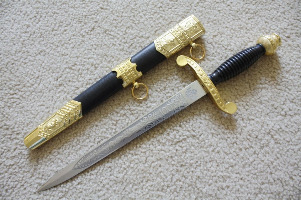 S1082 GOLD CADUCEUS ASCLEPIUS SOVIET UNION CCCP RUSSIAN DAGGER KNIFE ...