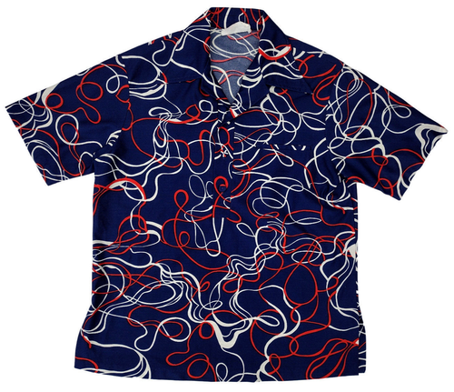 VTG 1960s Holo Holo Hawaiian Polo Shirt Mens SS Blue White MCM Mod ...