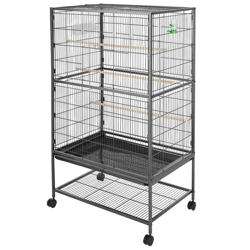 Vogelkäfig Vogelvoliere Vogelhaus Grau XXL Voliere Käfig Zuchtkäfig ...