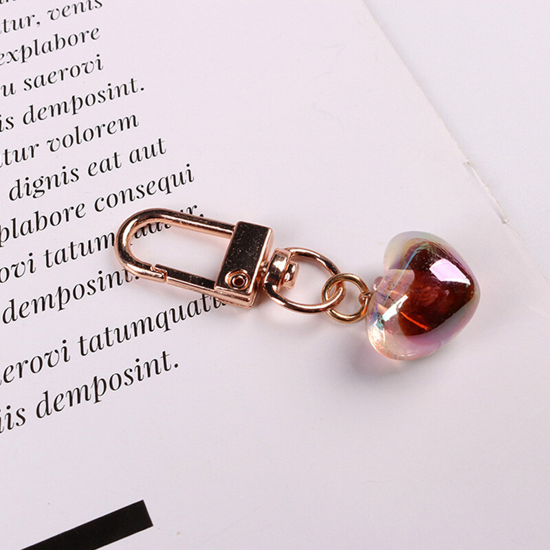 Shiny Acrylic Heart Keychain Bag Accessories Keyring Love Pendant Key ...