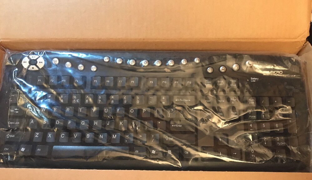 NEW IN PACKAGE - Micro Innovations - Wireless Keyboard - 3 AA Batteries ...