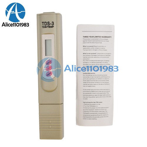 1PCS TDS-3 Digital Water Quality Meter Tester Measuring Device 0-999 ...