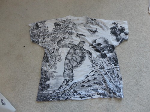 Vintage 80s Cayman Islands Sea Turtle AOP All Over Print T Shirt 2XL | eBay