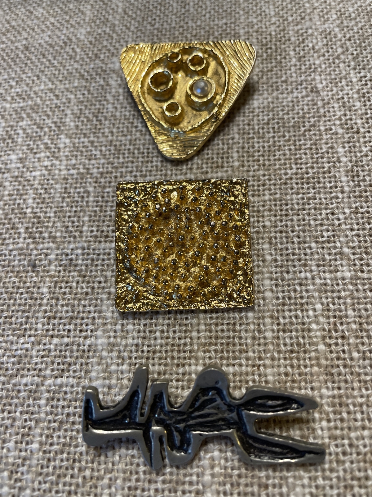 MCM Modernist Robert Larin Brutalist Abstract Brooch … - Gem