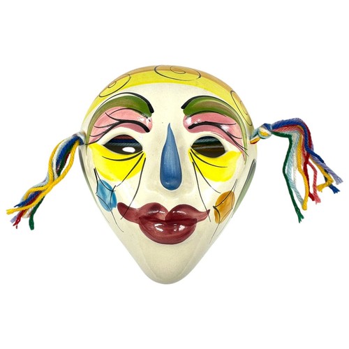 Vintage Hand-Painted Ceramic Face Mask Wall Hanging – Boho Eclectic ...