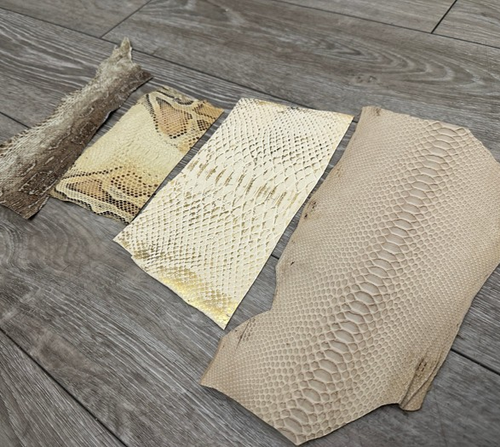 Genuine Python Snake Skin Remnant Leather real hide Piece Rattle Scrap ...