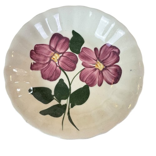 Set Of 6 Blue Ridge Southern Potteries Hand Painted Red Floral Berry ...