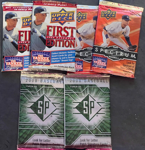 Lot of (6) Packs 2008 Upper Deck MLB SP Spectrum First Edition FACTORY ...