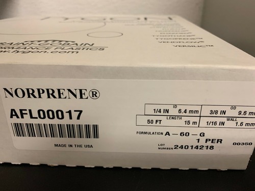 New Tygon Norprene Tubing, AFL00017, 1/4” ID, 3/8” OD, 1/16" Wall, 10 ...