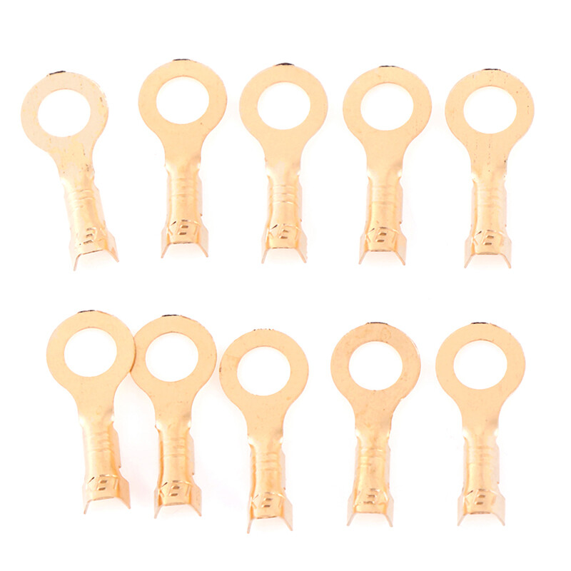 100x 4.2mm Gold Brass Round Terminal Power Supply Wire Connector JG~WF ...