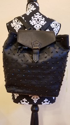 NEW Gianni Bini Black Studded Backpack Adjustable Removable Straps ...