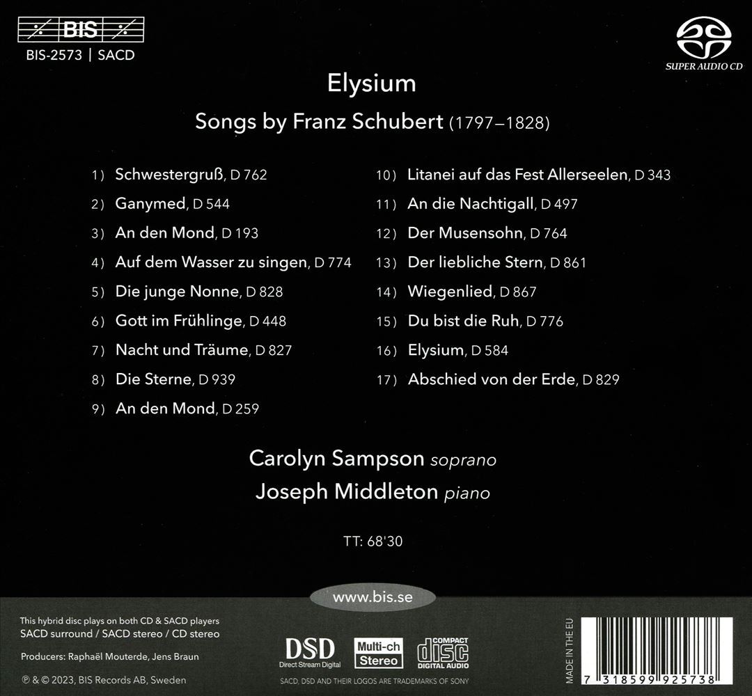CAROLYN SAMPSON / JOSEPH MIDDLETON ELYSIUM: A SCHUBERT RECITAL NEW ...