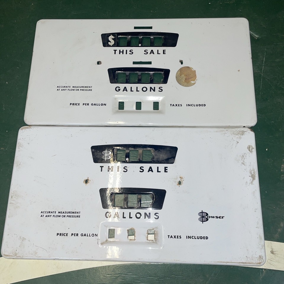 2x Pair Set Original BOWSER Face Plate - Gas Pump Parts Faceplate | eBay