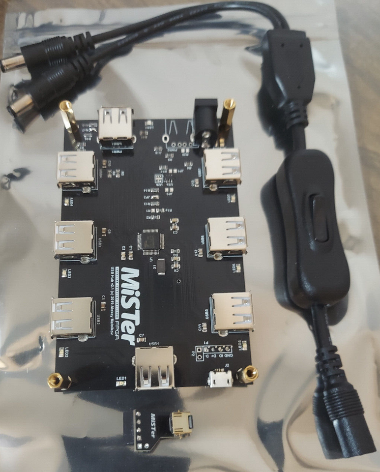 MiSTer FPGA 7 Port USB HUB V2.1 Black w/ Bridge Board and Power ...